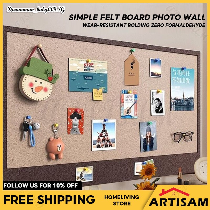 ARTISAM Felt Board Wall Sticker Photo Wall Without Punching Message ...