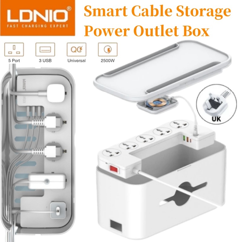 SG Local - LDNIO Smart Cable Management Power Strip Box 5 Outlet Ports ...