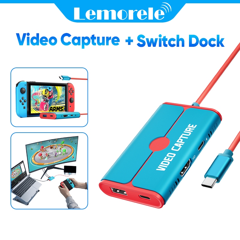 Lemorele Video Capture Card Nintendo Switch Dock Usb C Game Capture ...