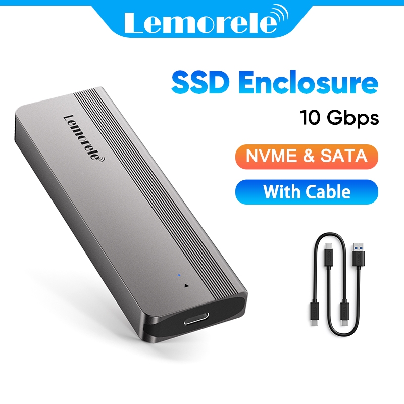 Lemorele M.2 Nvme And Sata SSD Enclosure SSD Reader External Sata SSD ...