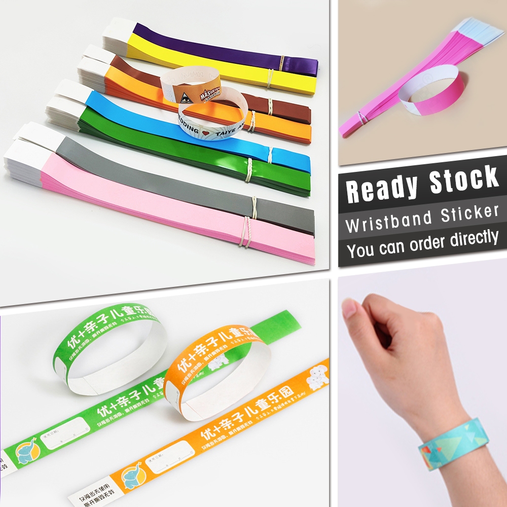100pcs disposable wristband sticker waterproof event wrist band ...