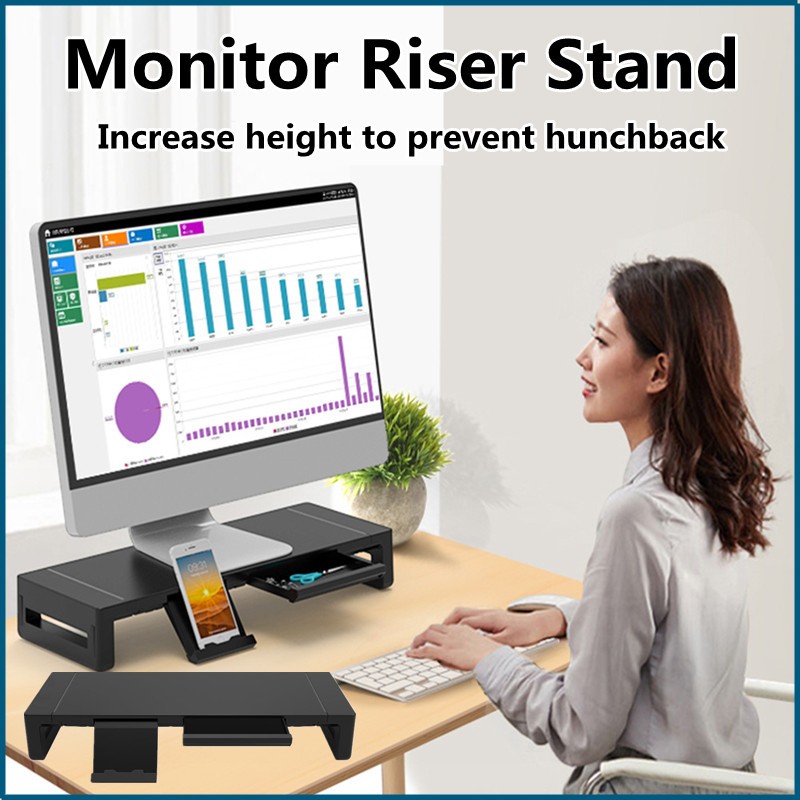 Monitor Riser Stand, Ergonomic Desk Organizer lScreens or Laptops ...