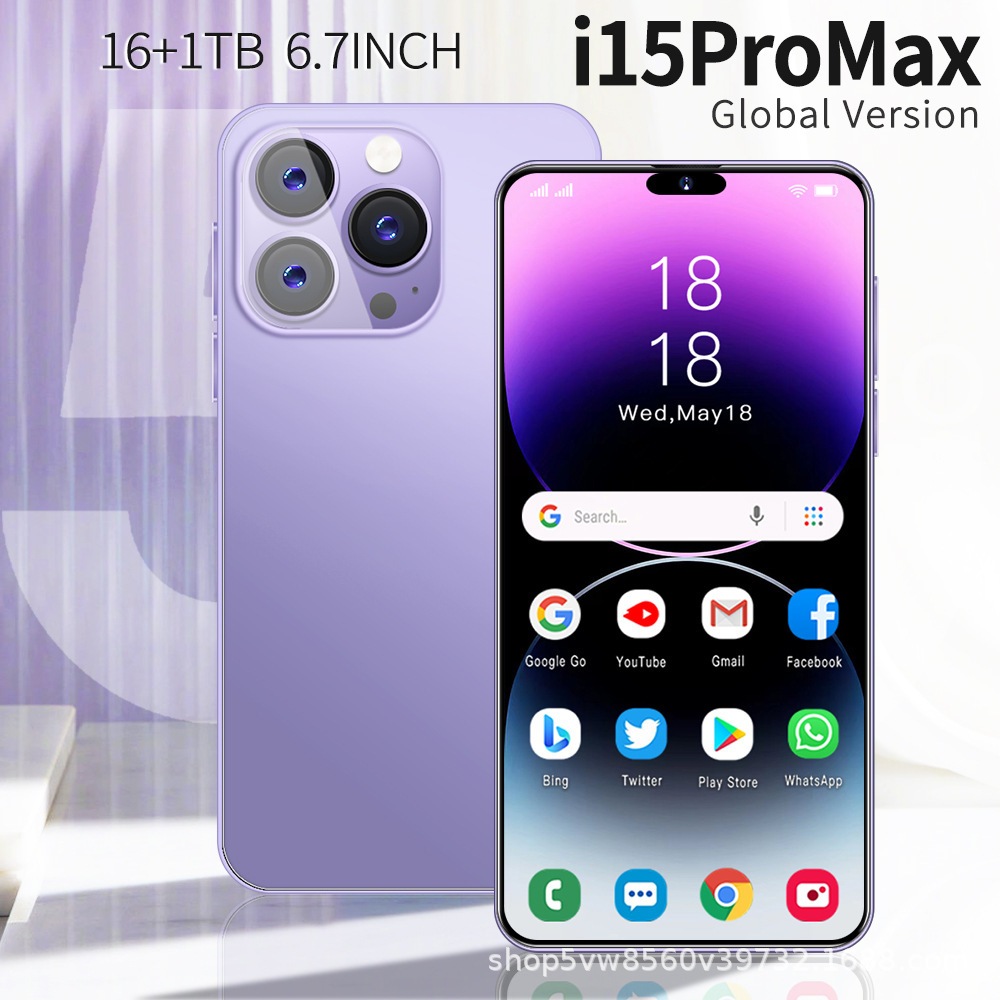 2024 New Arrival i15 Pro Max 5G Smartphone 6.8 Inch HD Screen 16GB+1TB LTE Cellular Android ...