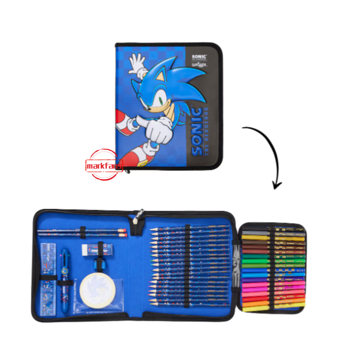 Smiggle Sonic The Hedgehog Zip It Stationery Gift Pack | Shopee Singapore