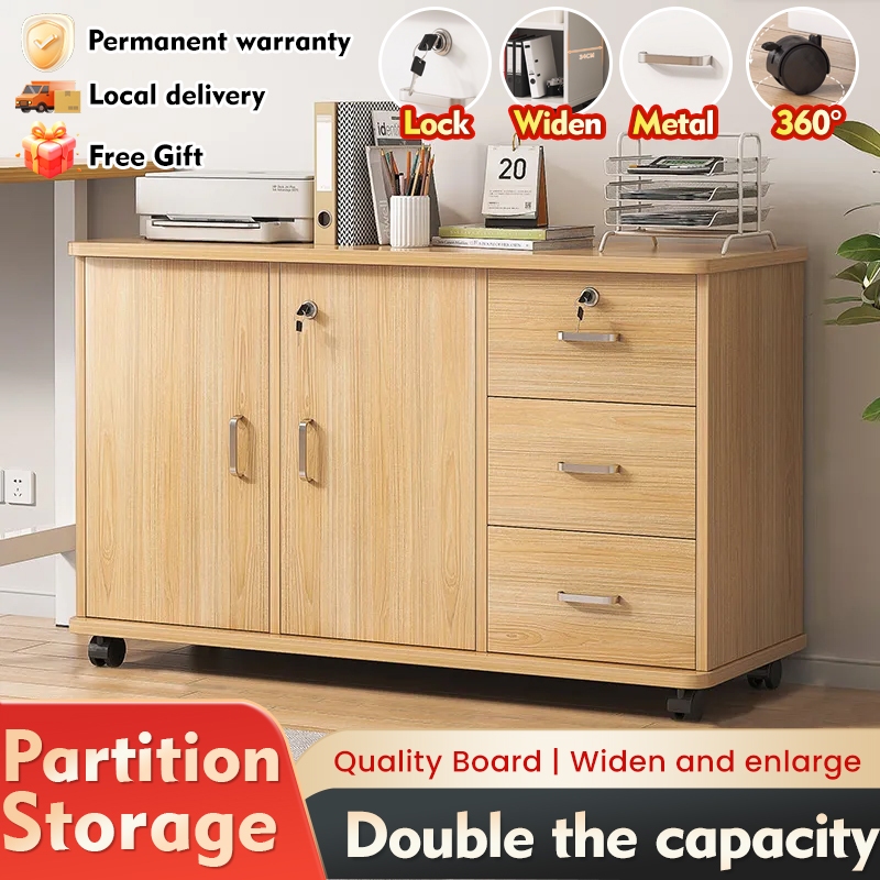 🔥SG Ready Stock🔥Wooden Office Multi-Drawer File Cabinet with Locking ...