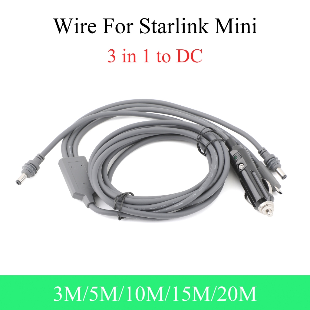 For Starlink Mini 3 in 1 Car Charger/Type-C/DC to Mini DC Power Cable ...
