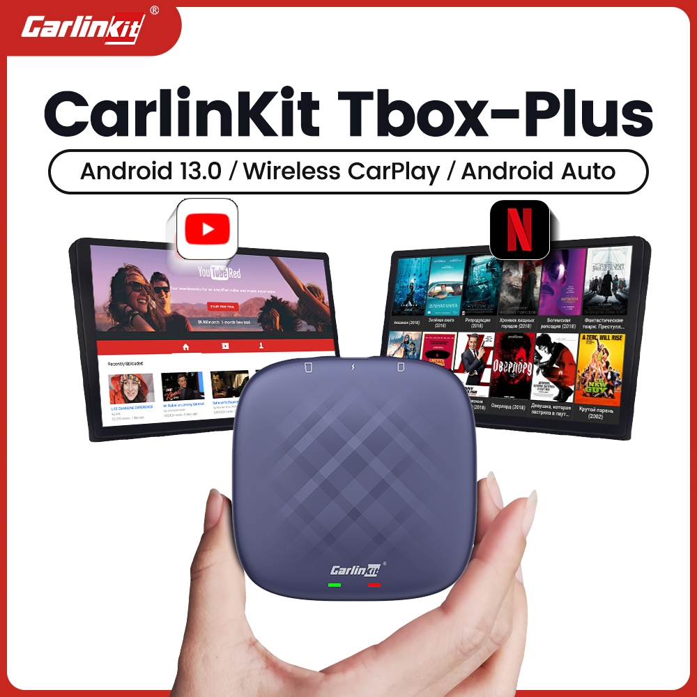 CarlinKit 8+128G CarPlay Ai Box Plus Android 13 Netflix YouTube Wireless Android Auto & CarPlay ...