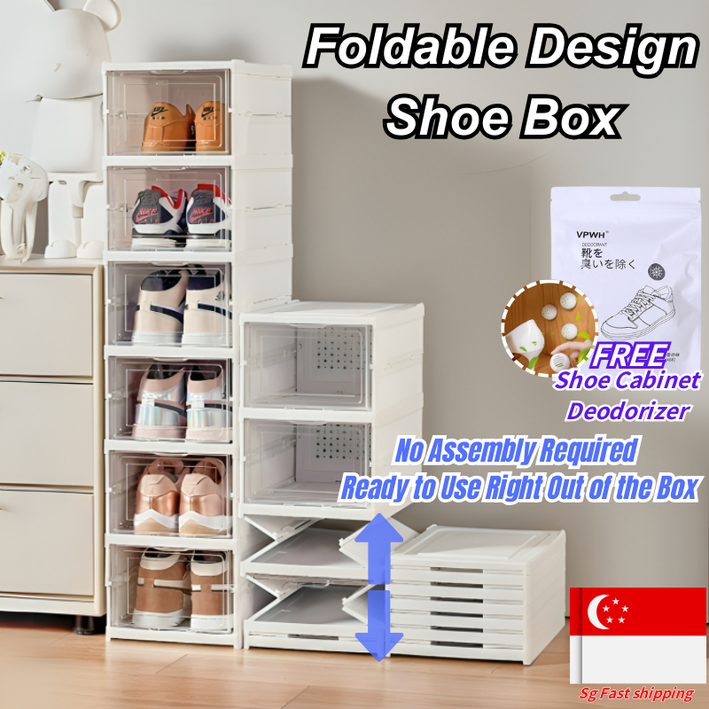 [SG STOCK]Foldable Shoe Box Cabinet Bundle Installation-Free Shoe Rack ...