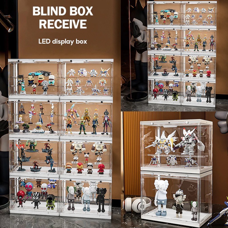 [SG Stock] LED Light Popmart Display Box Acrylic Display Case Blind Box ...