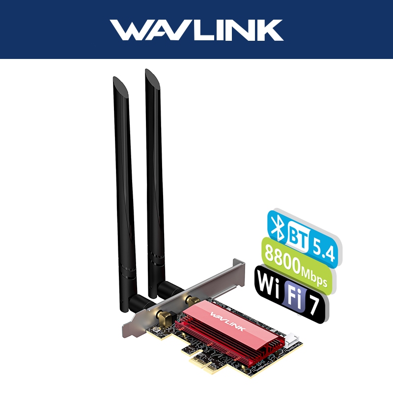 WAVLINK BE200 WiFi 7 PCIe Network Card Tri-Band Wireless Adapter with ...