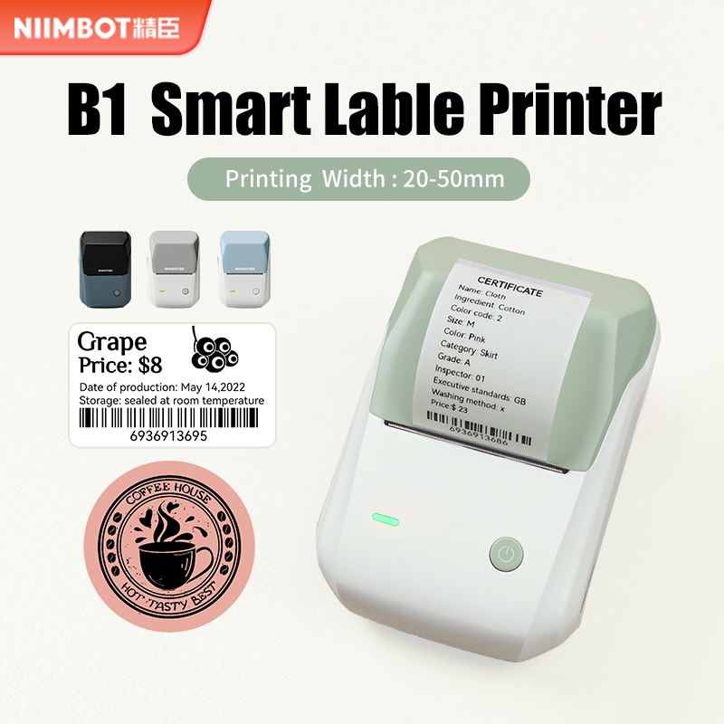 NIIMBOT B1/B21 Label Makers - Barcode Label Printer Bluetooth Portable Thermal Printer for Small ...