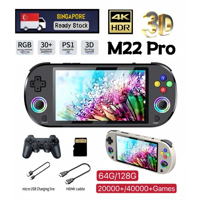 SG Local-M22 Pro Handheld Retro Game Console 5.0'' IPS Screen Built In ...