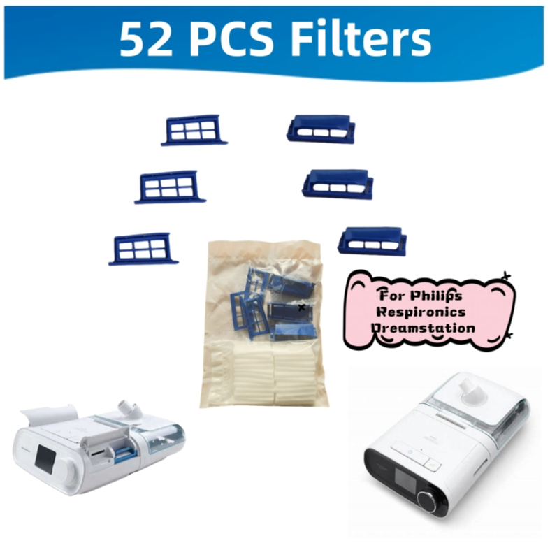 52 pcs Filters For Philips Respironics Dreamstation CPAP Machine ...