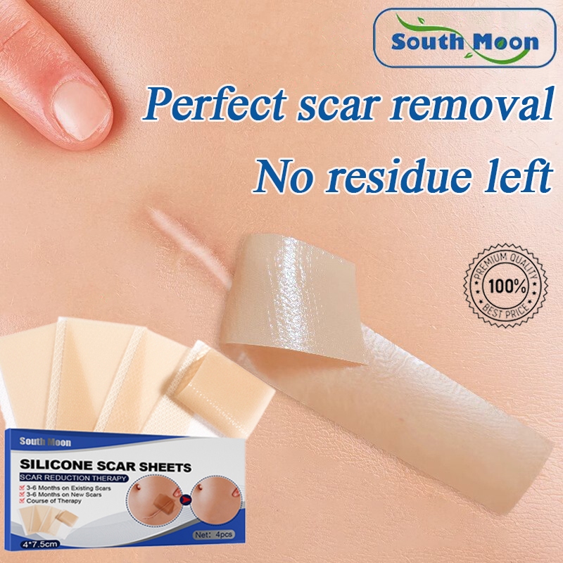 【Remove scars】South Moon Silicone Scar Sheets, 4 sheets/box, Scar Sheet ...