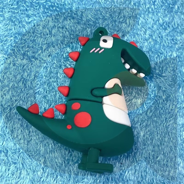Customized Silicone Cartoon Green Dinosaur High Speed USB Flash Drive ...