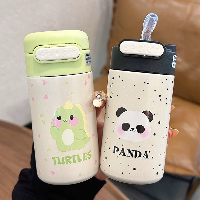 220ml Cartoon Mini Stainless Steel 316 Thermal Flask With Straw ...