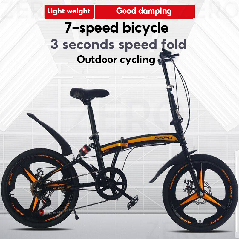 Collapsible Disc brakes 7-speed Shimano/ Authentic Folding Bike / 20 ...