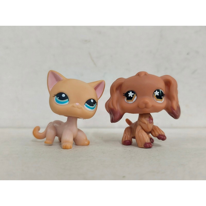 2pcs/lot LPS Toys Littlest Pet Shop Cat Dog #339#716 Animal Figures ...