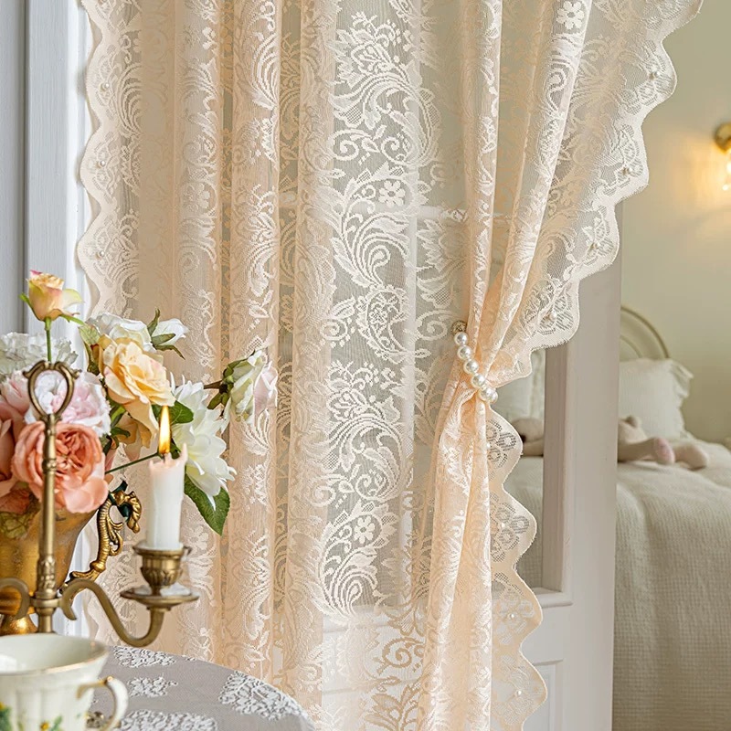 2025 new Lace Day Curtain Langsir For Sliding Door Window Curtain White ...