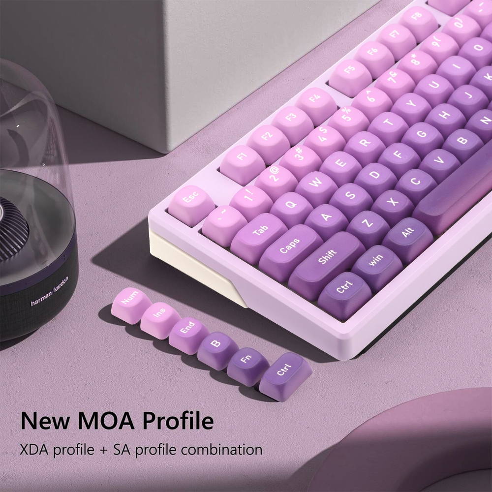 Purple Gradient MOA Profile Keycaps Set PBT Dye Sublimation Keycap ...
