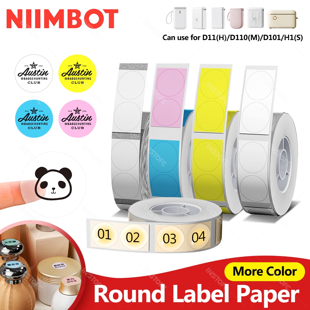 NIIMBOT Official Label Paper Round Label Paper for NIMBOT D11/D110/D101 ...