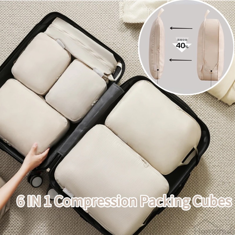 SG stock 6Pcs Set Travel Storage Bag/ Bag Cubes Set/ Luggage Storage ...