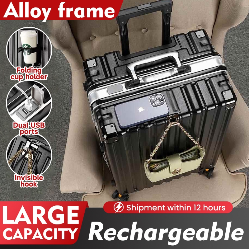 DY 【SG Local Seller】New Aluminum Metal Trolley bag carry on luggage ...