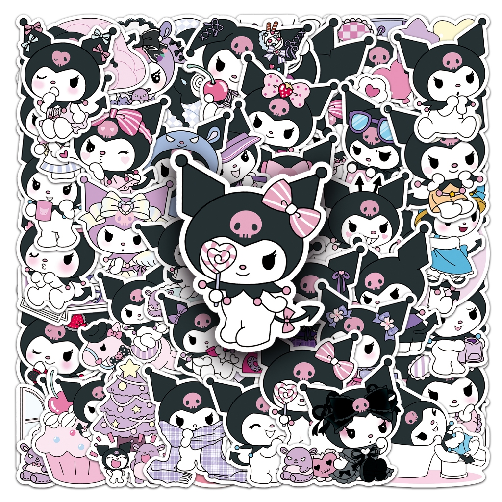 New 50Piece Cute Sanrio Kuromi DIY Creative Waterproof Stickers For ...