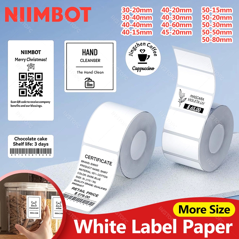 NIIMBOT White Label Paper For NIIMBOT B1 B21 B31 B3S Label Maker | Shopee Singapore