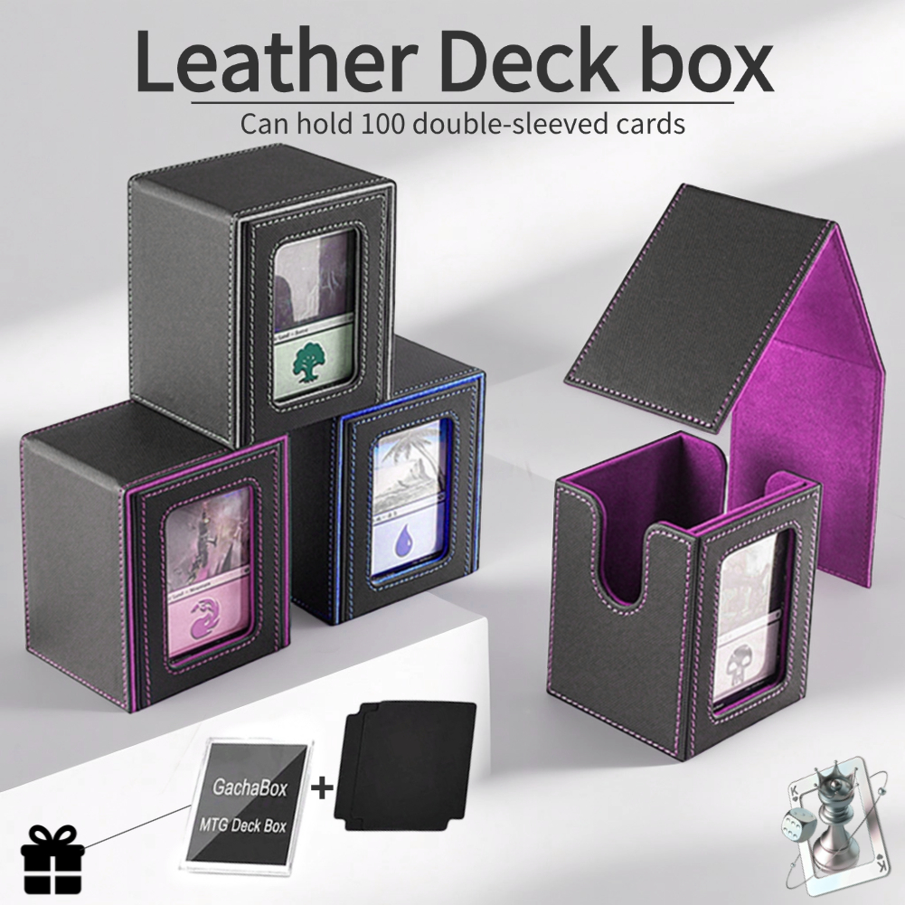 100+ Deck Box High-Quality Leather With Transparent Window For TCG/MTG ...
