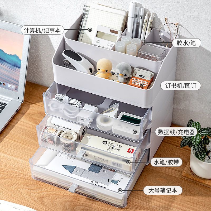 Stationery Organizer Desk Organiser Drawer Computer Desktop Storage Box ...