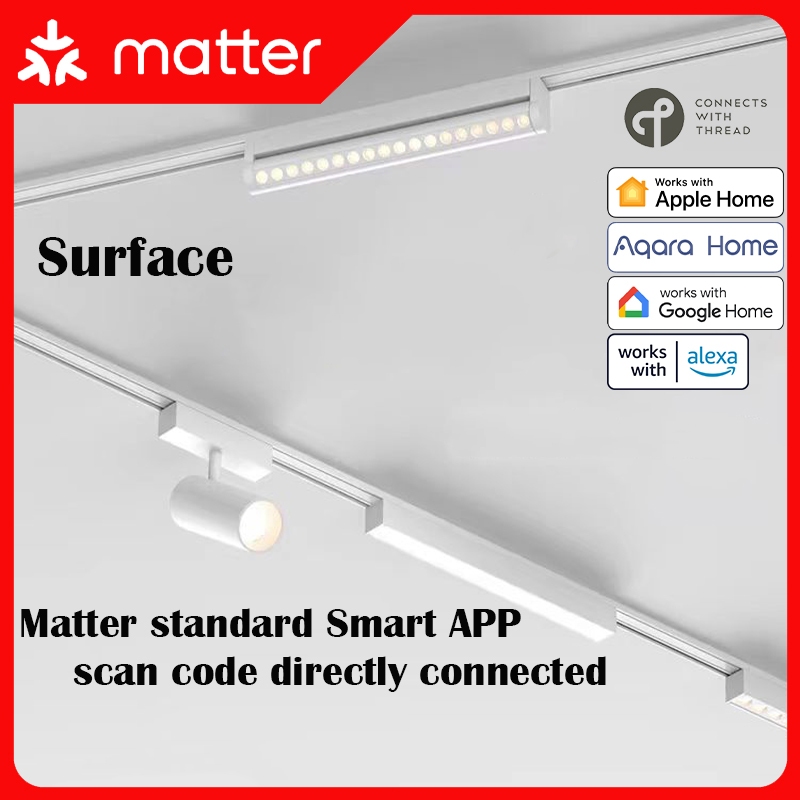 Matter Thread Smart Track Lights Surface Ultra-Thin Magnetic Dimmable ...