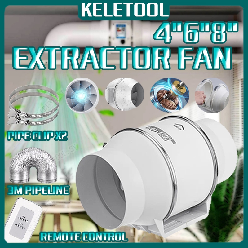 4''6''8'' Powerful Extractor Fan portable ventilation inline Duct Fan ...