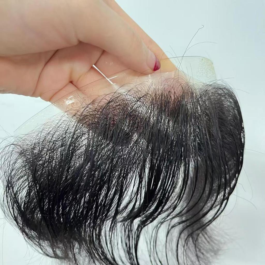 Wigs men's and women's real hair patches bald hairline no trace high ...
