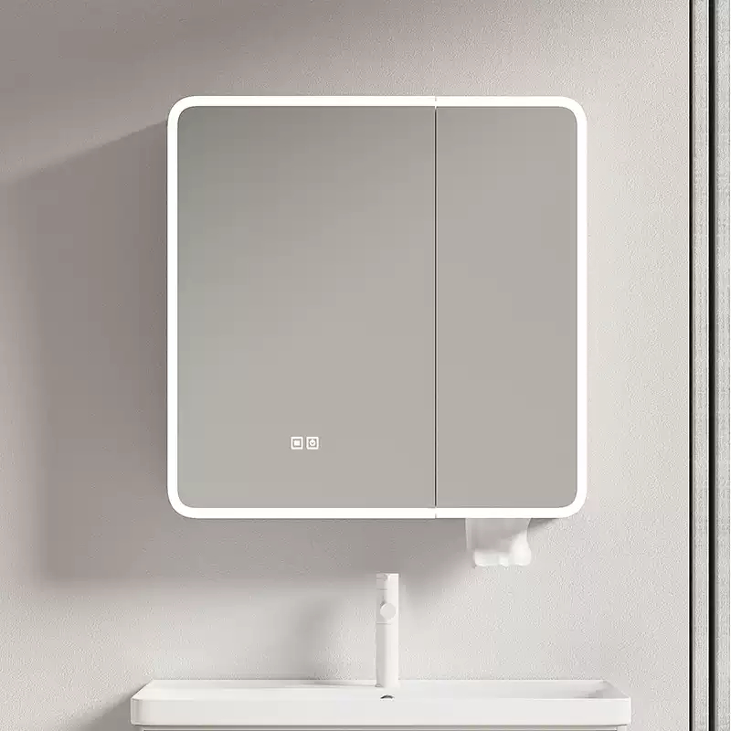 Aluminum Arc Bathroom Mirror Cabinet,Smart Lighting Wall Mounted Mirror ...