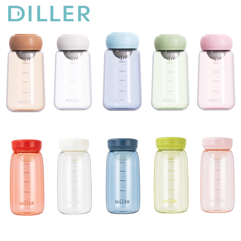 Diller Water Bottle With Tea Filter Tritan BPA Free Drinking Bottle For ...