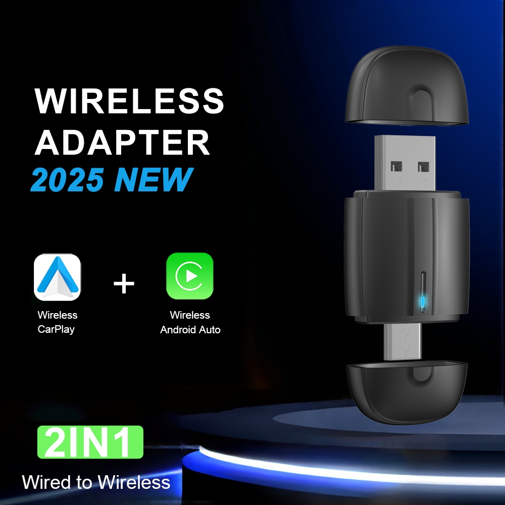 2in1 CarPlay Android Auto Mini Box Wired To Wireless USB Type-C Carplay ...