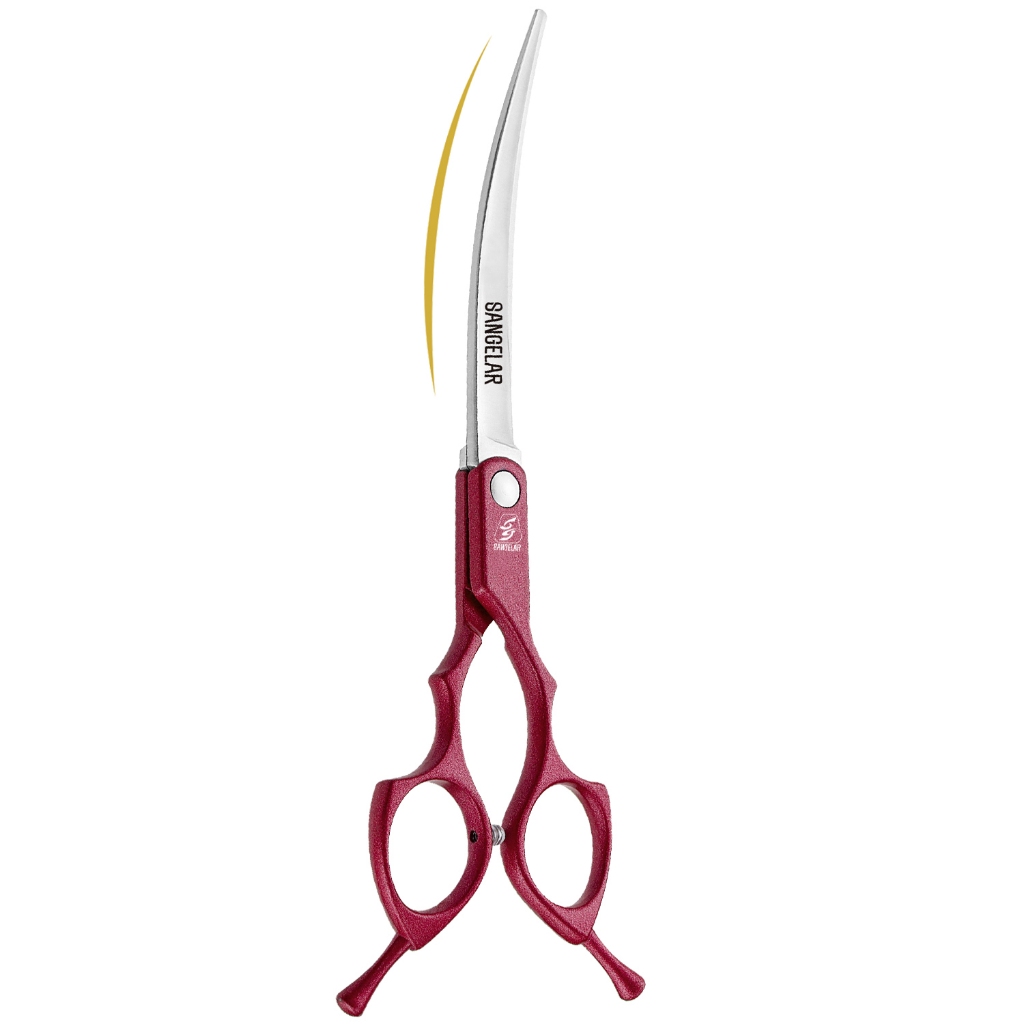 Sangelar 7 inch Premium Pet Grooming Curved Straight Scissors (Multi ...