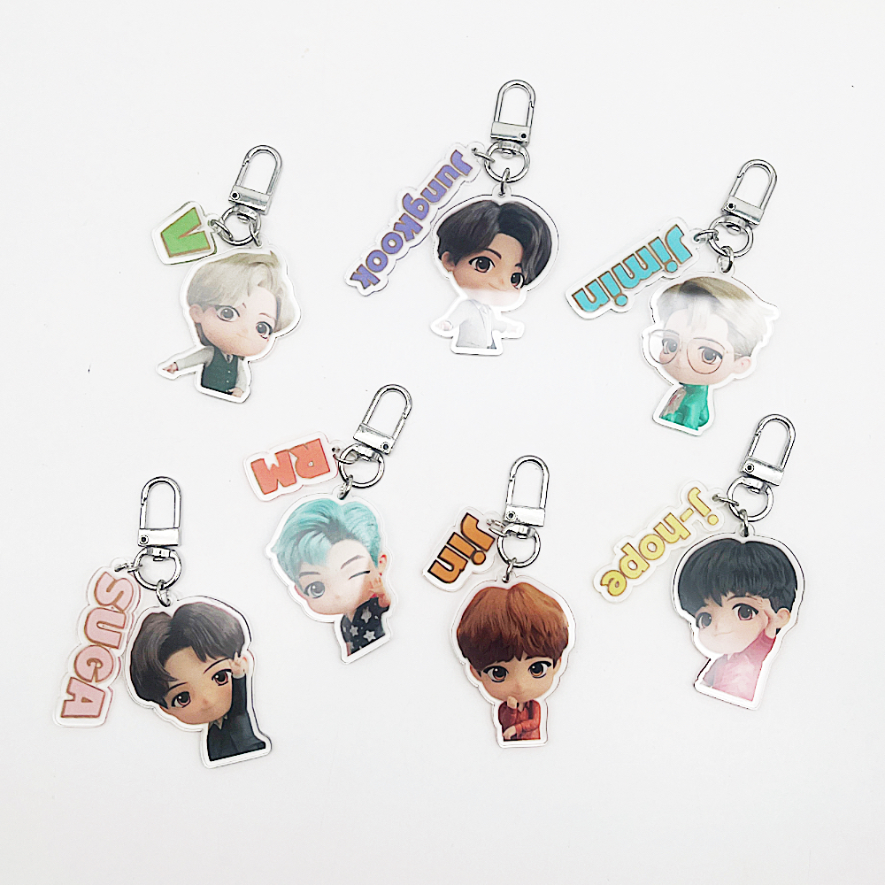 BTS Keychain Key Ring Pendant Cute Fashion accessory Decoration RM JIN SUGA J-HOPE JIMIN V ...