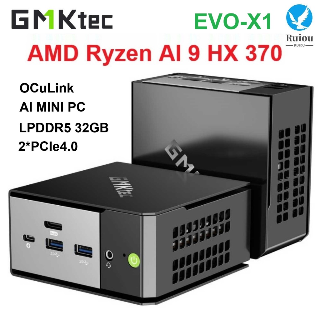 GMKtec EVO-X1 MINI PC AMD Ryzen Al 9 HX 370 Mini PC AMD Radeon 890M LPDDR5 32GB/64GB 1TB WIFI6 ...