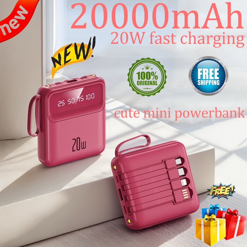 NEW Mini power bank 20W fast charging 20000mAh power bank with four ...