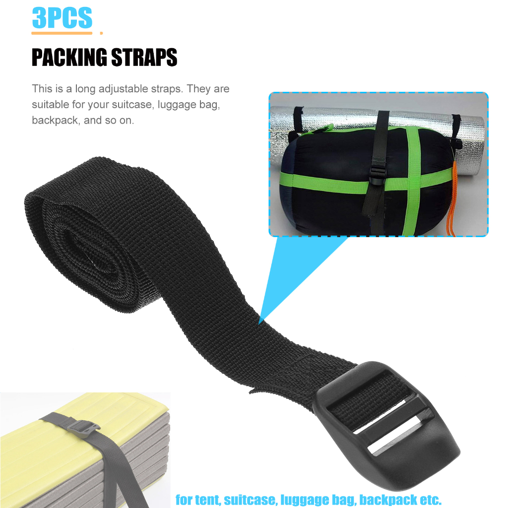 📦 3 Pcs Adjustable Packing Straps Packing Ratchet Belts for Luggage ...