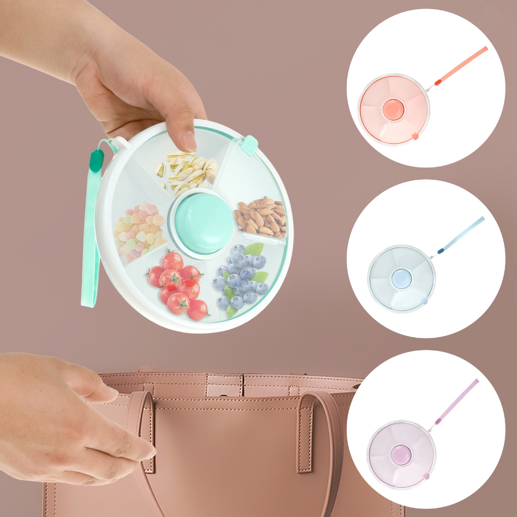 2/1pcs Kids Snack Spinner Toddler Spinner Snack Box with 5 Compartments ...