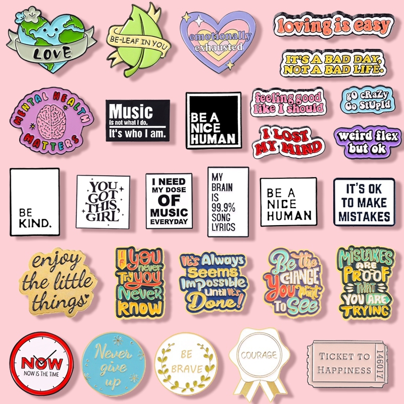 You Are Enough Inspiring Personality Slogans, Enamel Brooches, Fashion ...