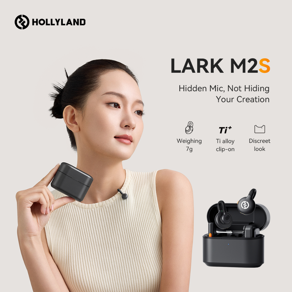 Hollyland Lark M2S Ultimate Combo (Camera RX+Lightning RX) Wireless Lavalier Microphone for ...