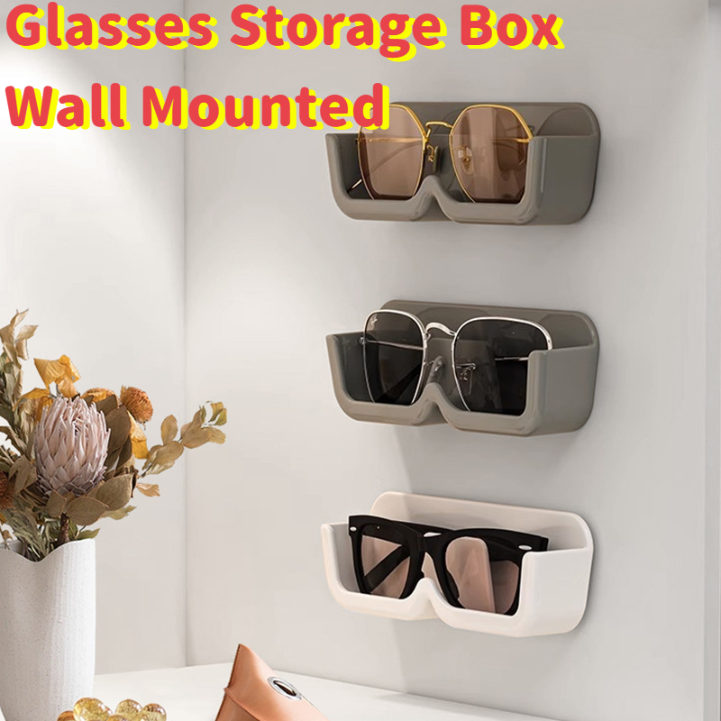 【SG】Glasses Storage Box Non Perforated Wall Mounted Glasses Display ...