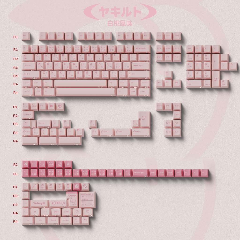TUT Yakeylt Pink Cherry profile keycaps set | Shopee Singapore