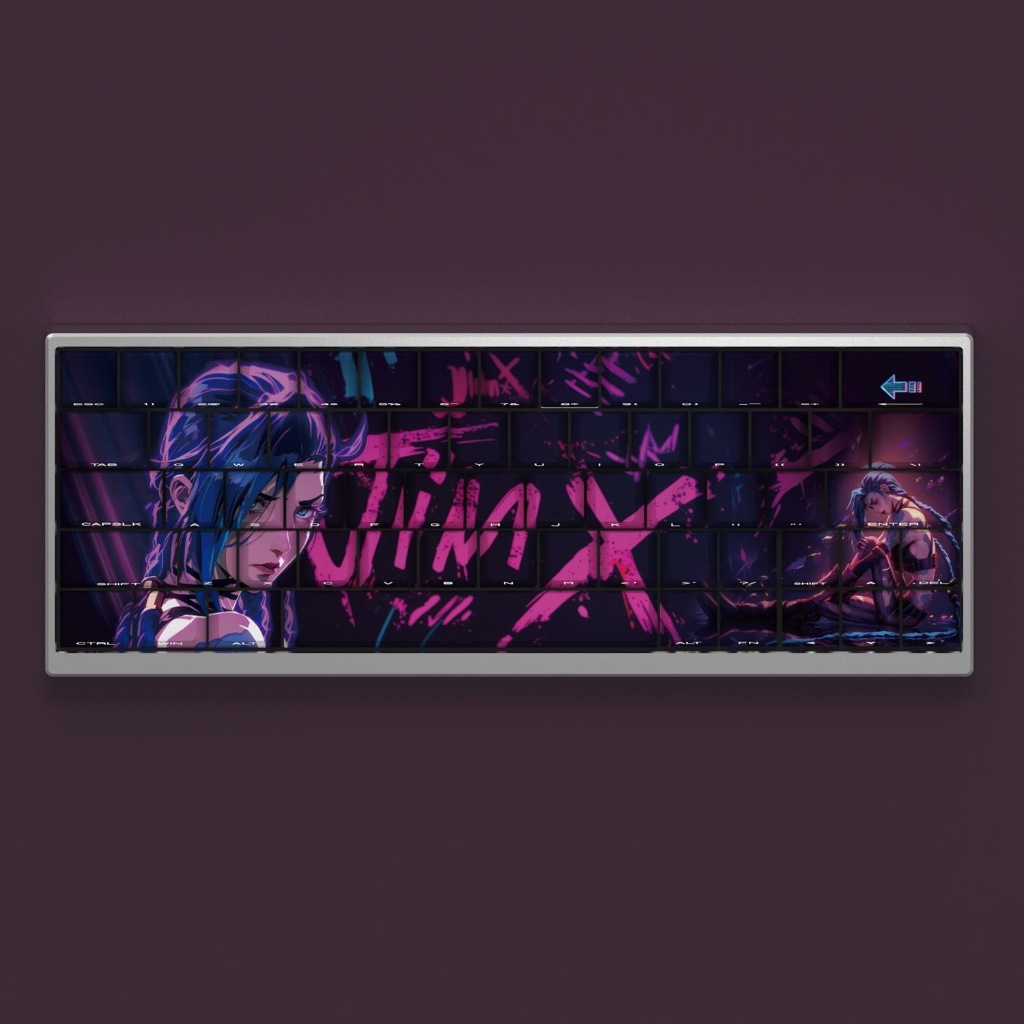 Jinx Dual City Battle Keycap Sidelit Full Set 117 keys Cherry Profile ...