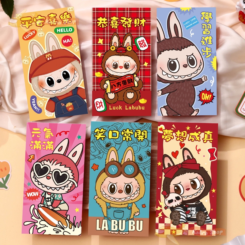 6pcs Sanrio Red Envelope Labubu Crayon Shinchan Lucky Money Red Pocket ...