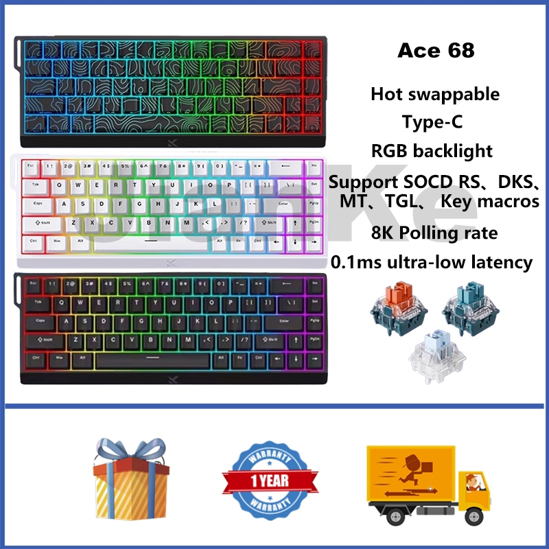 MCHOSE Ace 68 Magnetic Mechanical Keyboard 65% Hot swappable RGB 0.01ms ...